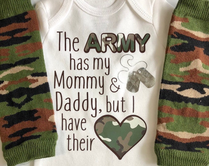 Baby Boy Baby Girl Outfit -army Baby Outfit- Army Daddy- Army Mommy ...