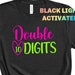 Girl's Neon Double Digits Birthday Shirt- BLACK LIGHT Glow Birthday ...