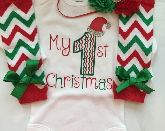 Baby Girl 1st Christmas outfit Preemie Newborn and 3 month | Etsy
