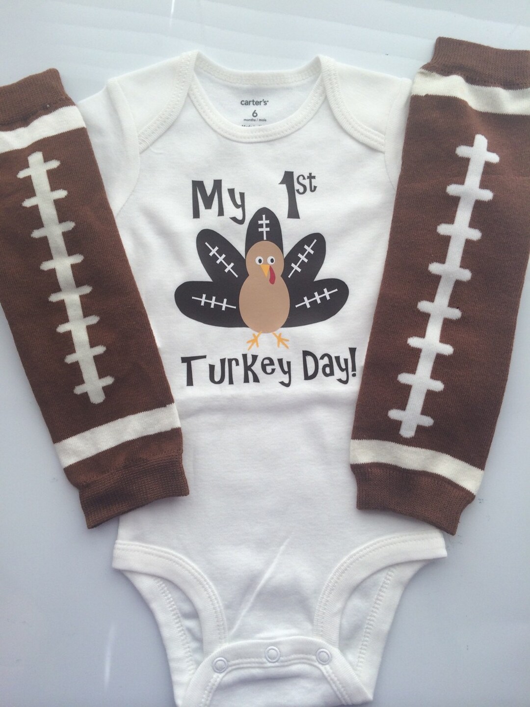 BOYS Thanksgiving Outfit - Football Turkey Shirt - Baby Boy Bodysuit ...