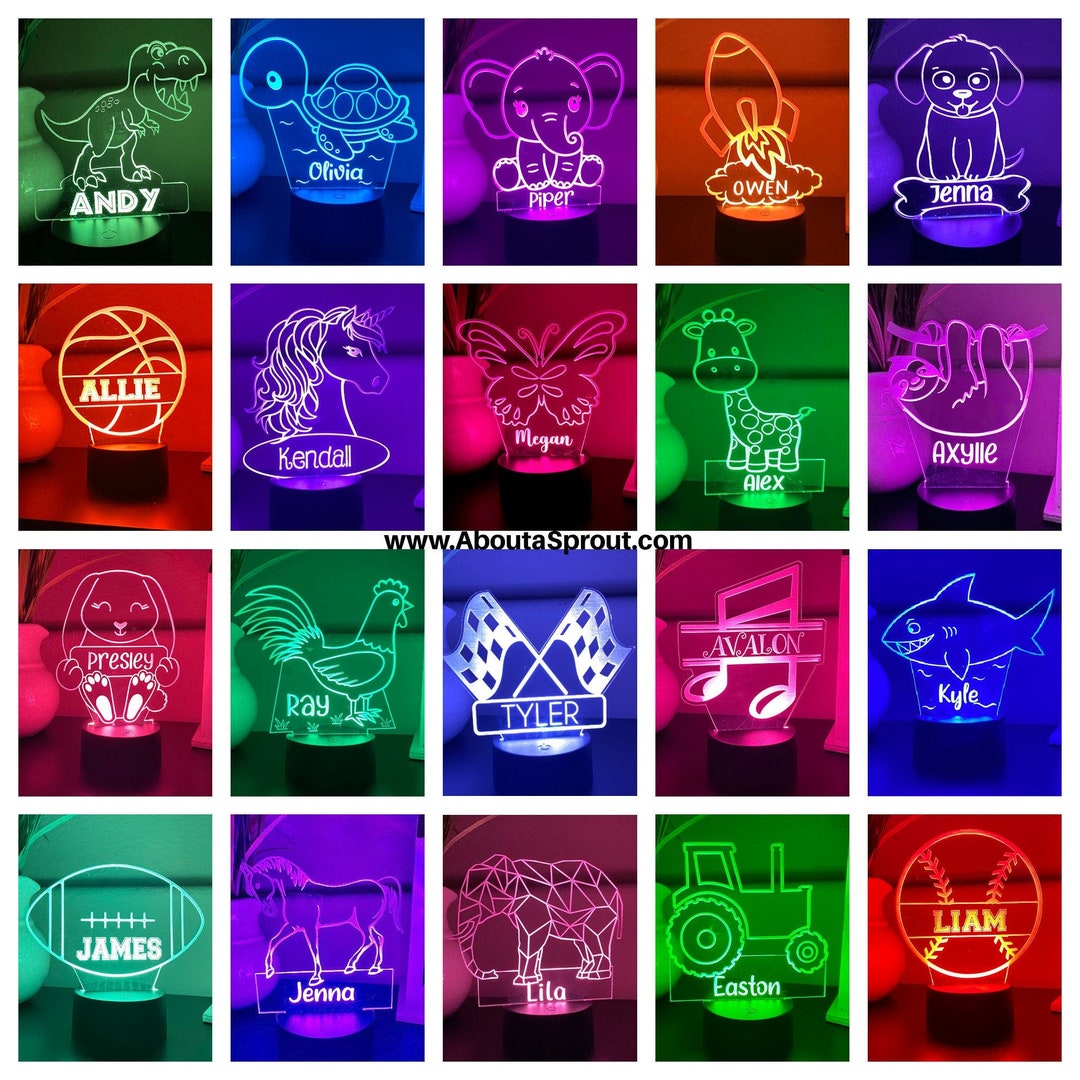 LED Color-changing Night Light - Personalized Kid's Night Light - LED ...