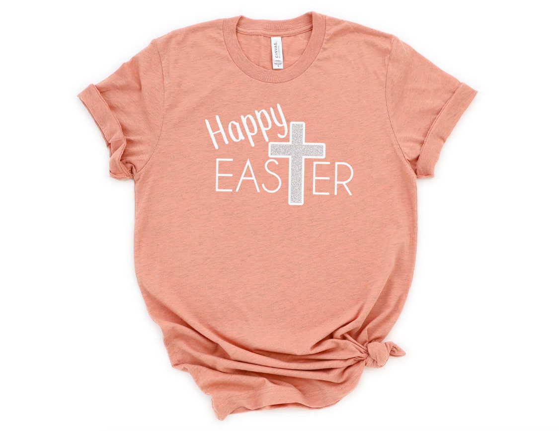 Women's Easter Shirt - Womens Spring Shirt - Happy Easter- Cross Easter ...