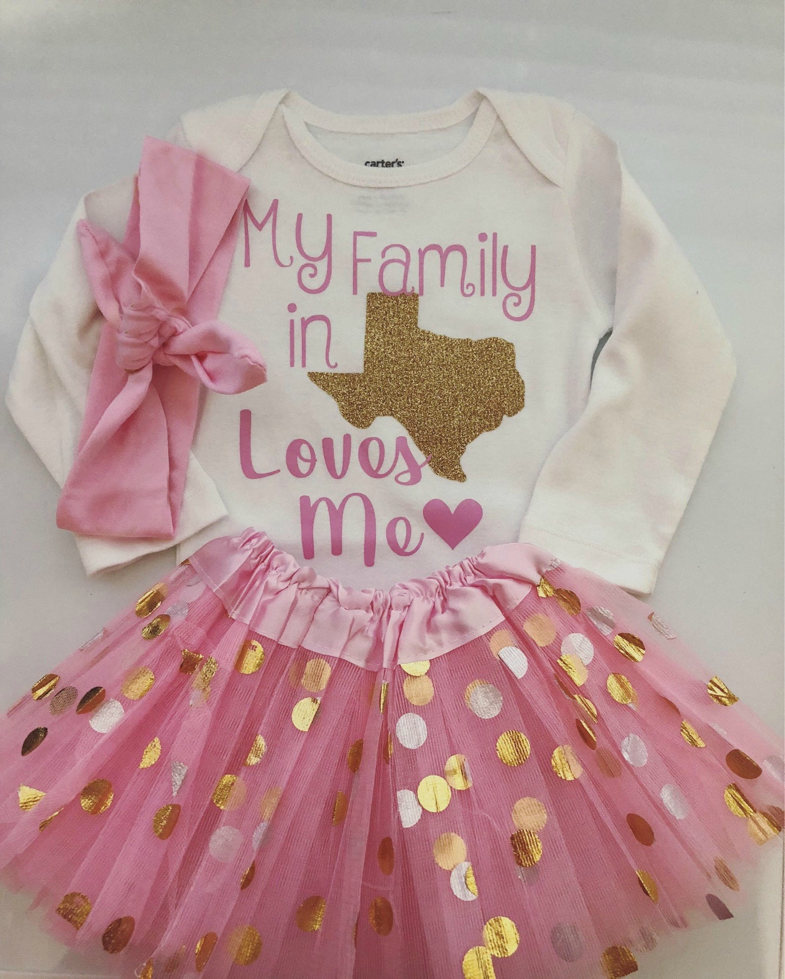 Baby Girl My Family in Texas Loves Me- Texas Baby Gift- Infant Texas ...
