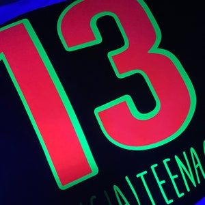 13th Birthday Shirt- BLACK LIGHT Glow 13th Glow Party - Neon Colored ...