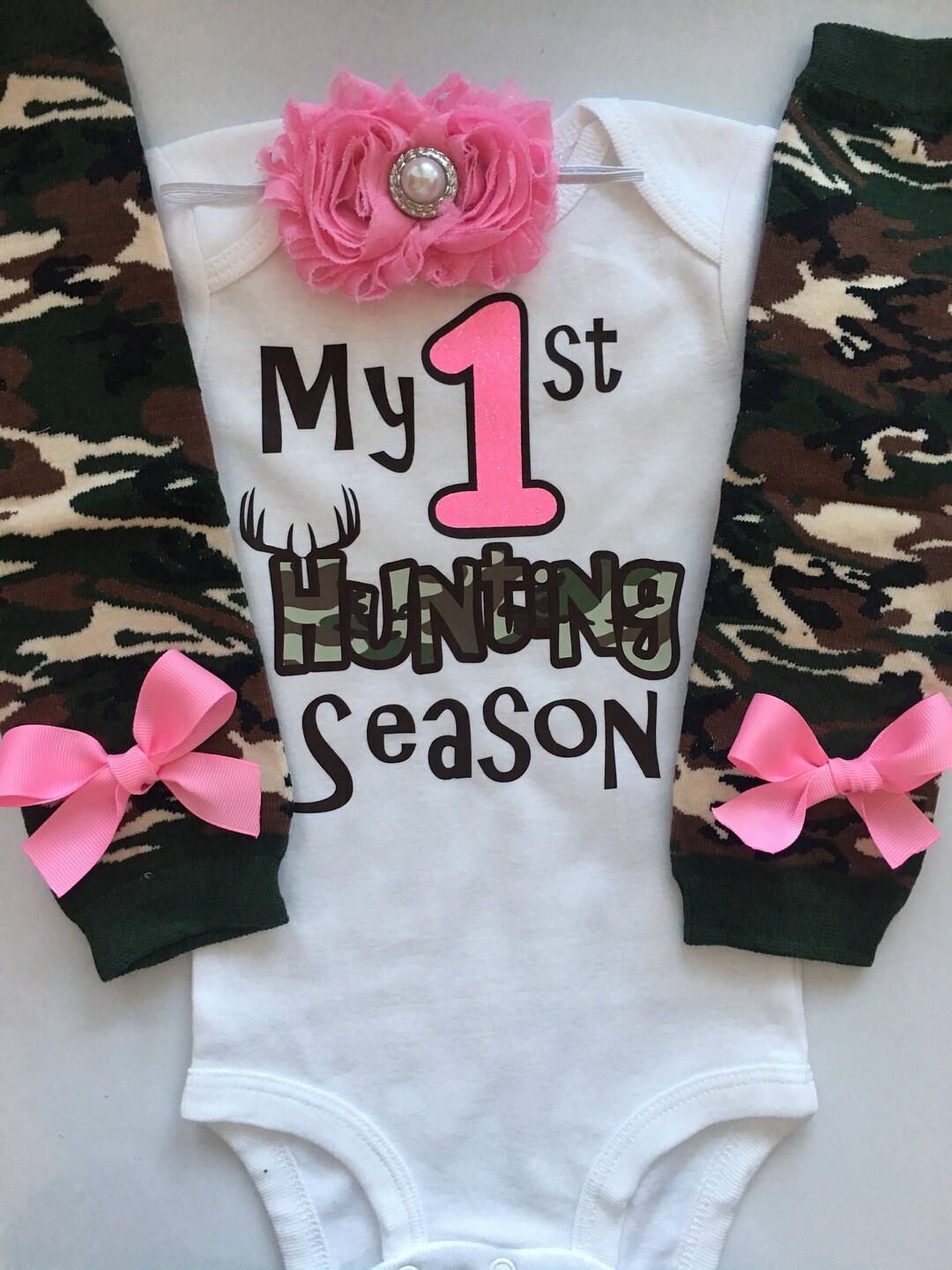 Baby Girl CAMO Hunting Outfit - Newborn Outfit - My 1st Hunting Season ...