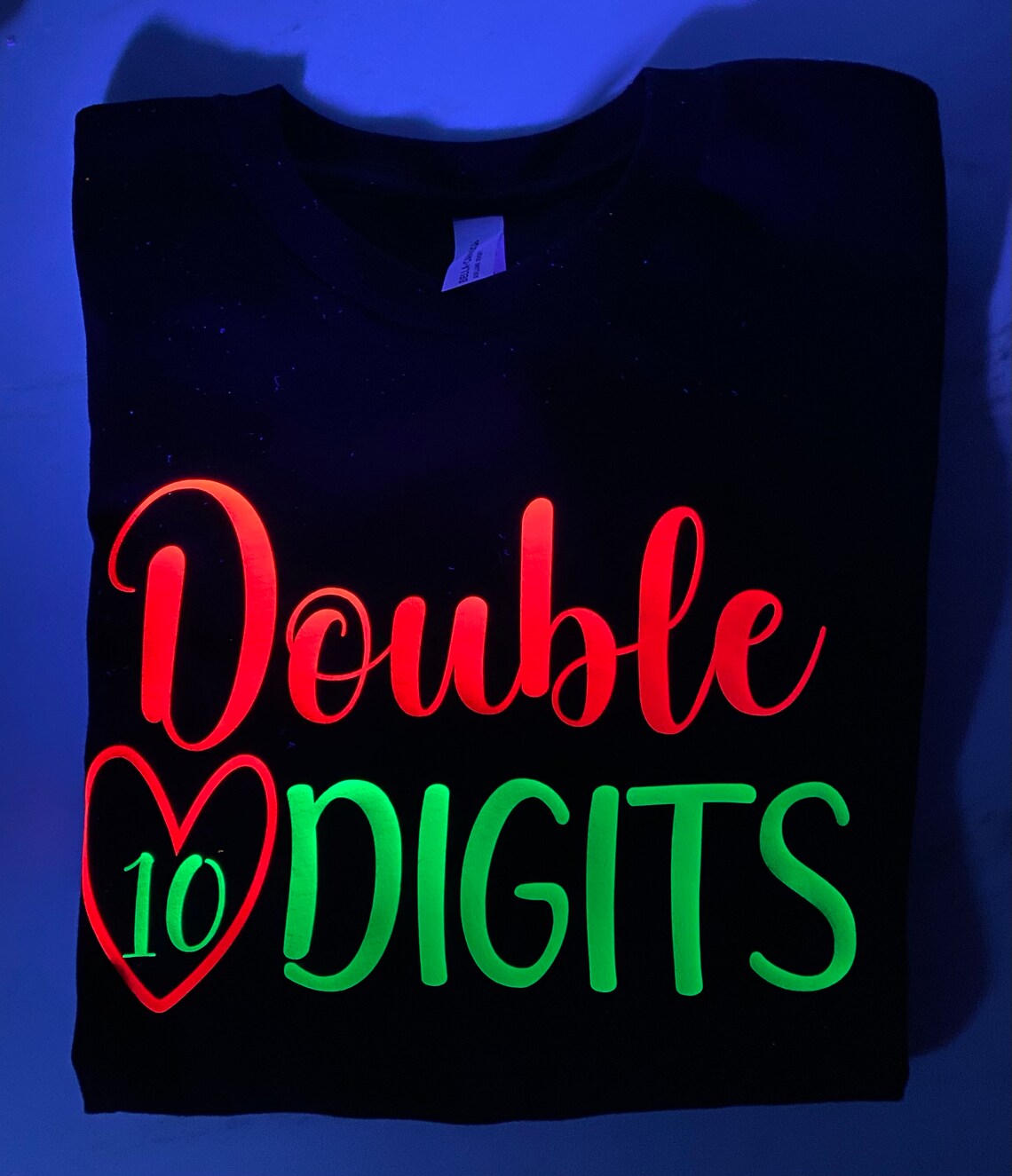 Girl's Neon Double Digits Birthday Shirt- BLACK LIGHT Glow Birthday ...