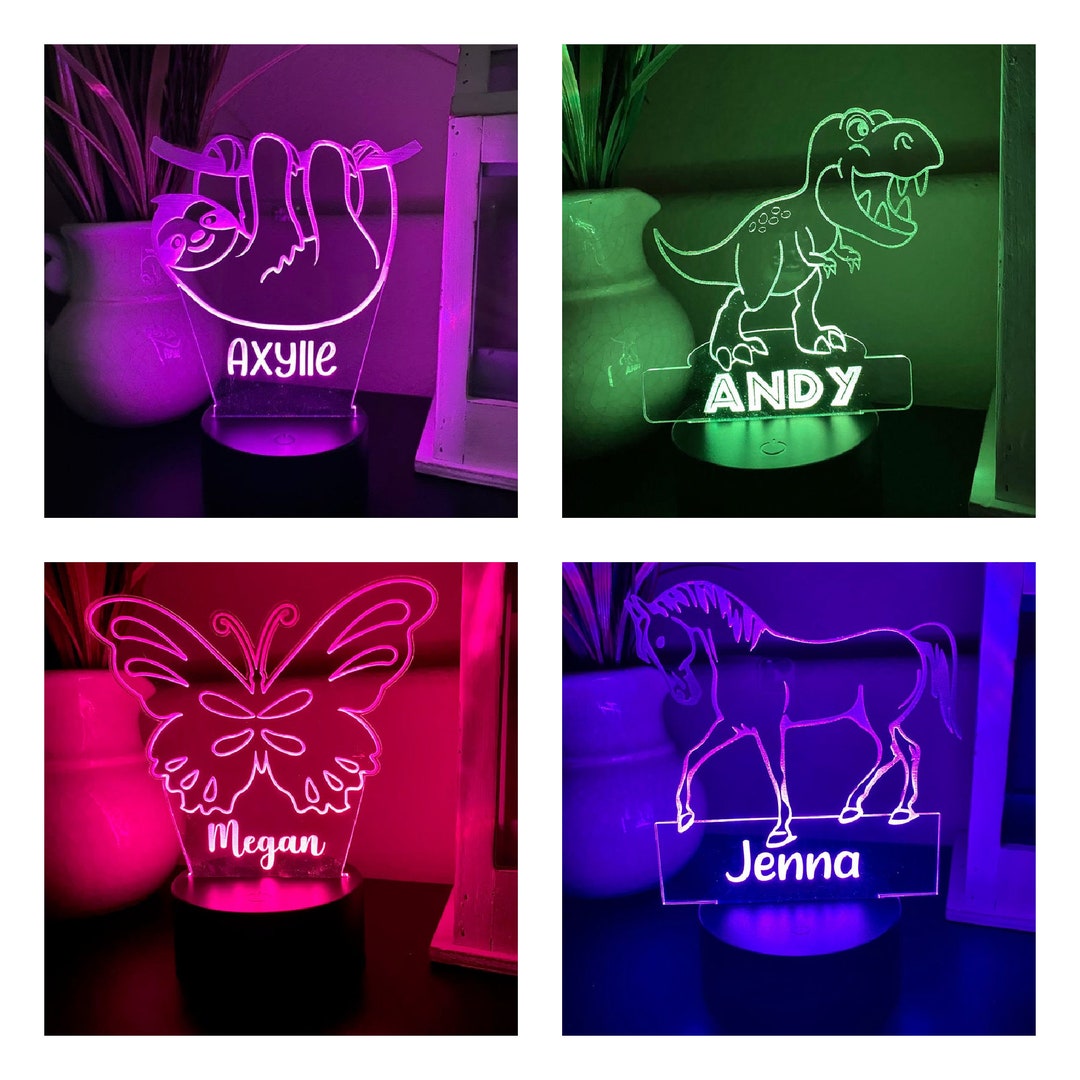 LED Night Light - Personalized Kid's Night Light - LED Home Decor- Led ...