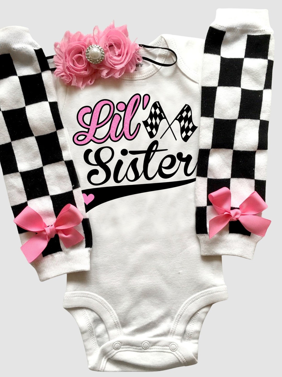 Baby Girl Race Day Outfit -little Sister Racing Outfit - Lil' Sister - Etsy