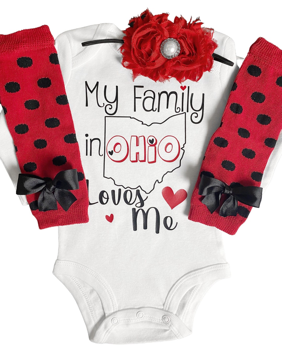 Baby Girl Outfit- My Family in Ohio Loves Me- Ohio Baby - Gift From ...