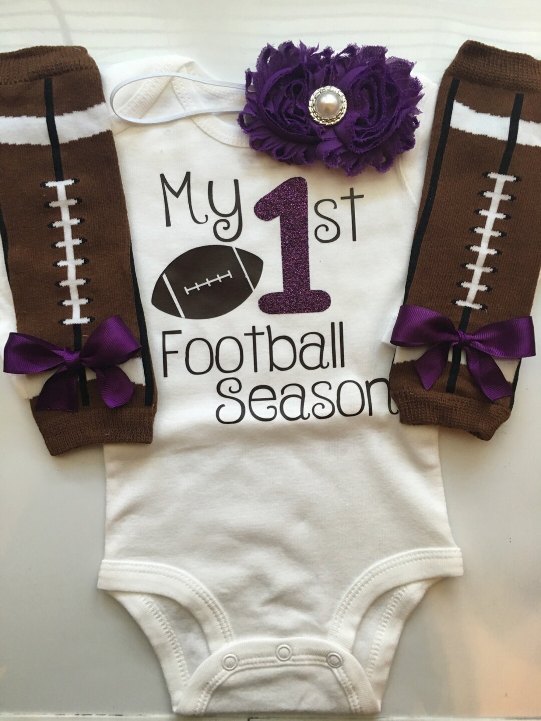 Baby Girl Outfit -my 1st Football Season- Baby Girl Outfit - Football ...