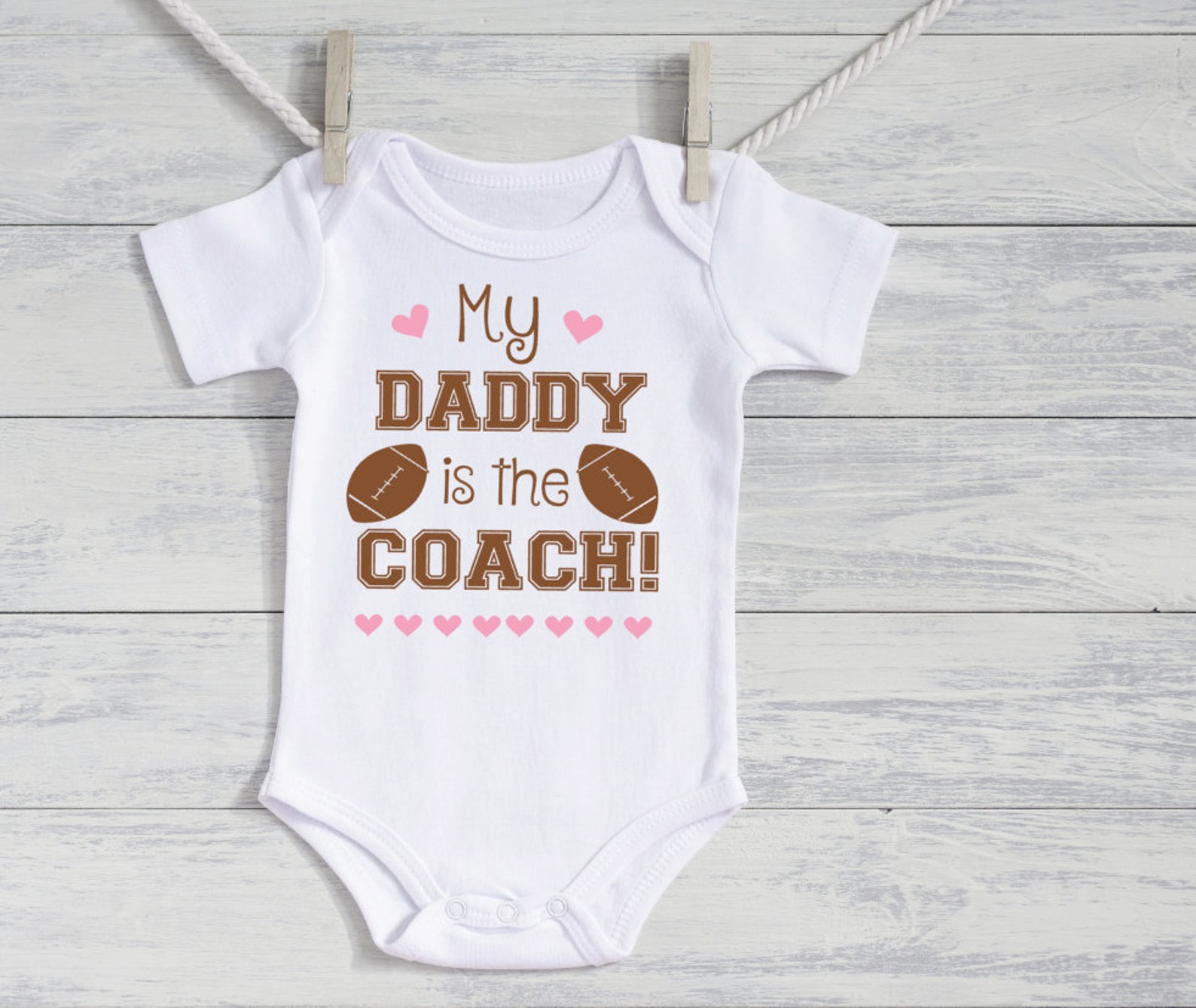 Football Coach Baby Girl Outfit My Dad is the Coach Baby - Etsy