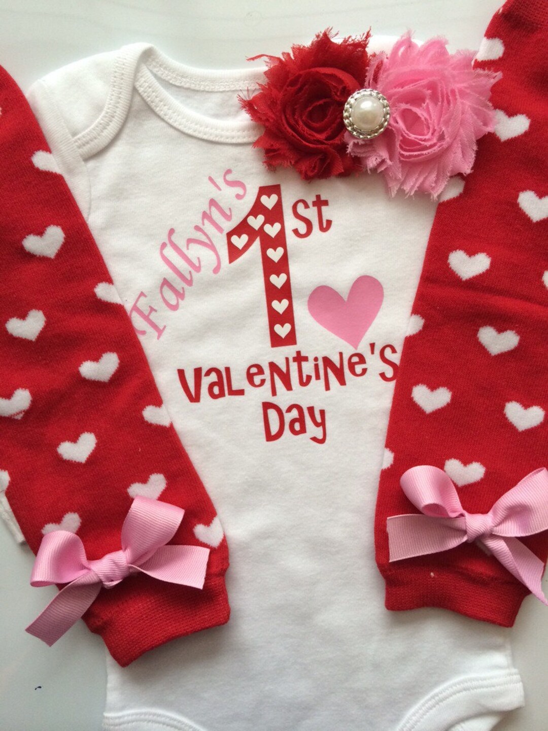 Baby Girl Outfit - Baby Valentines Day Outfit - 1st Valentines Day ...