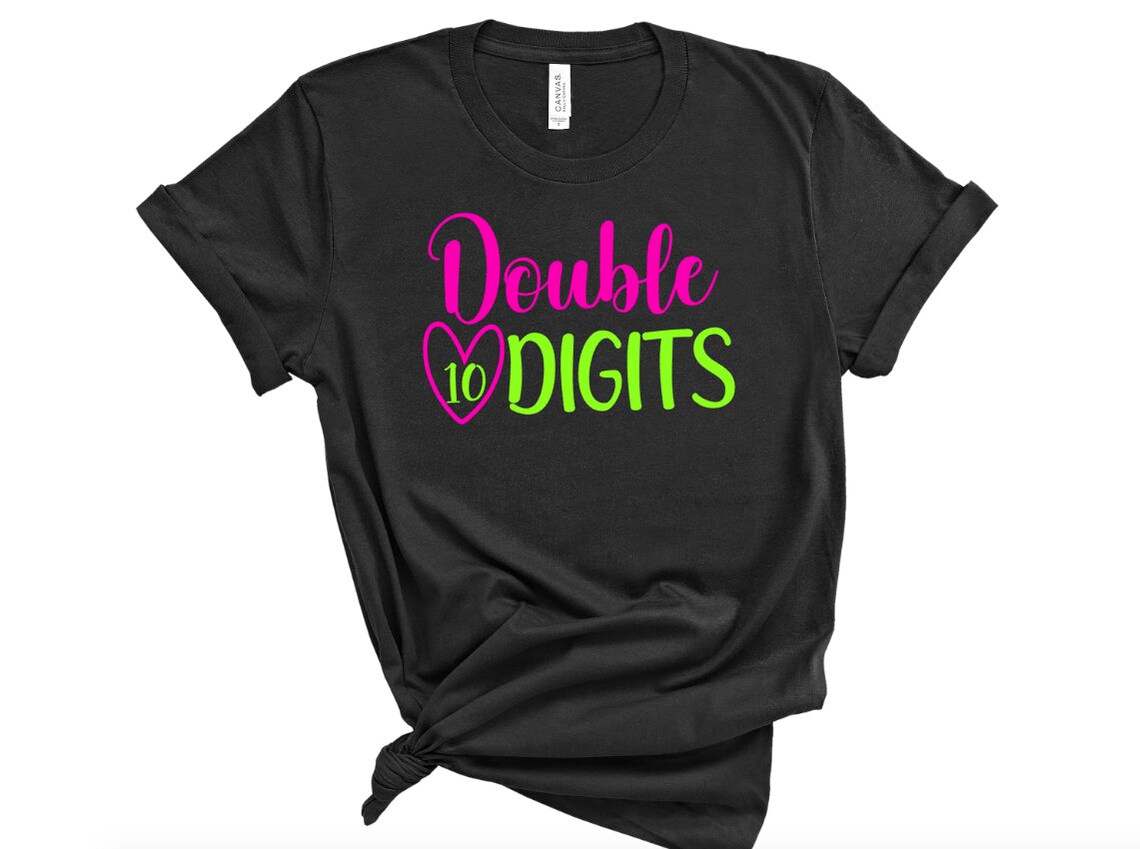 Girl's Neon Double Digits Birthday Shirt- BLACK LIGHT Glow Birthday ...