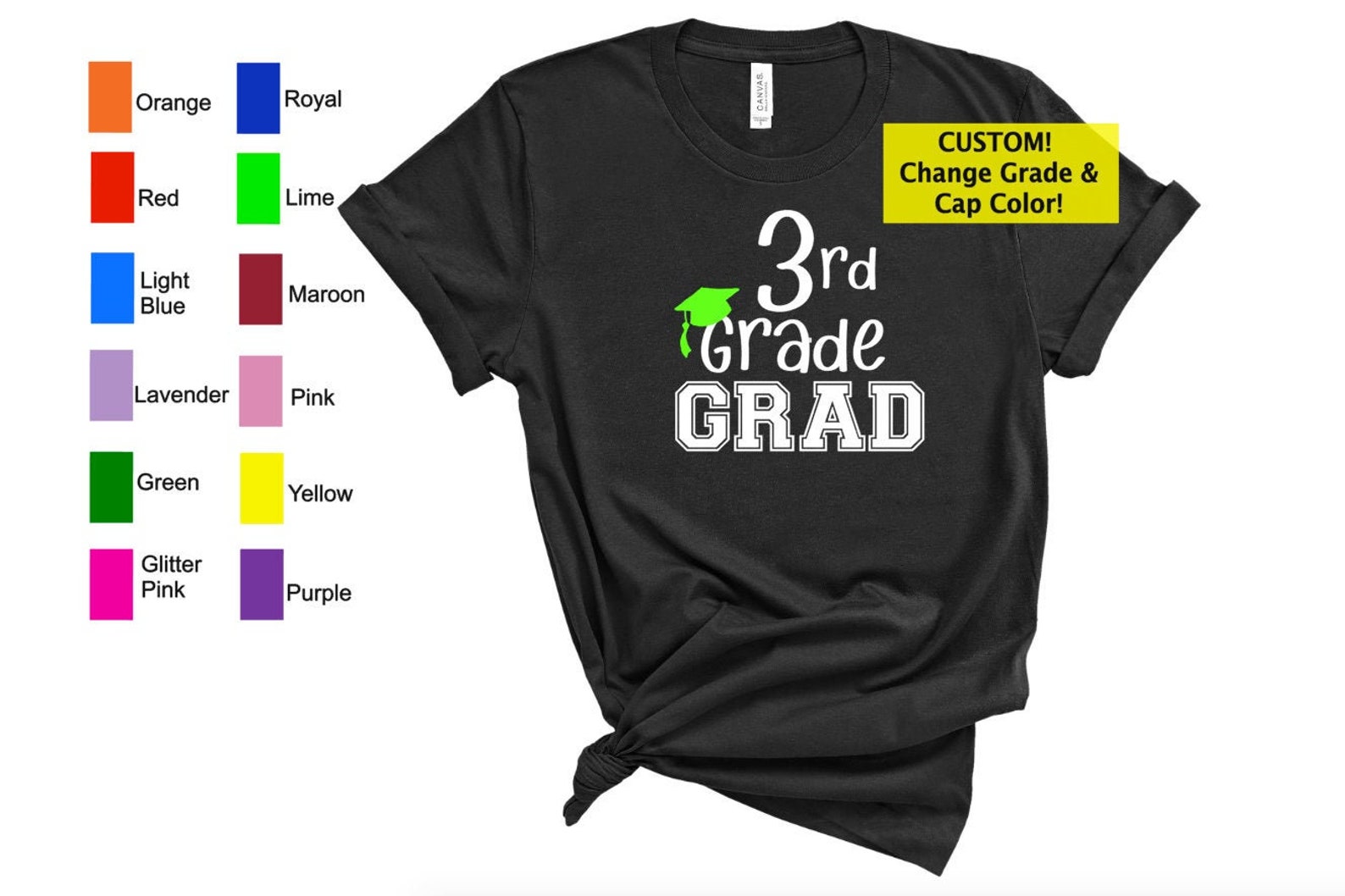 Custom Graduation Shirt - Choose Grade - Kids Custom Graduation Shirt ...