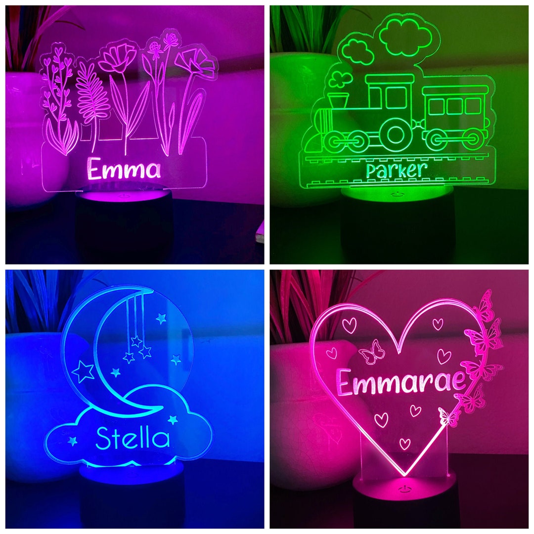 LED Night Light - Personalized Kid's Night Light - LED Home Decor- Led ...