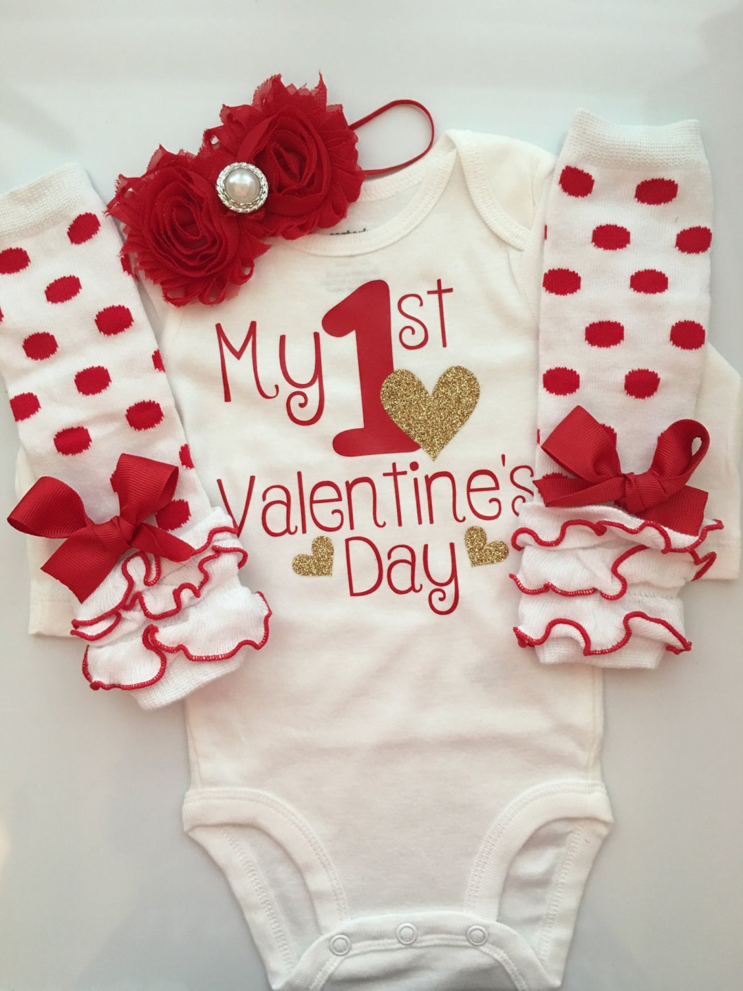 Baby Girl Outfit - Baby Valentines Day Outfit - Valentines Photo Shoot ...