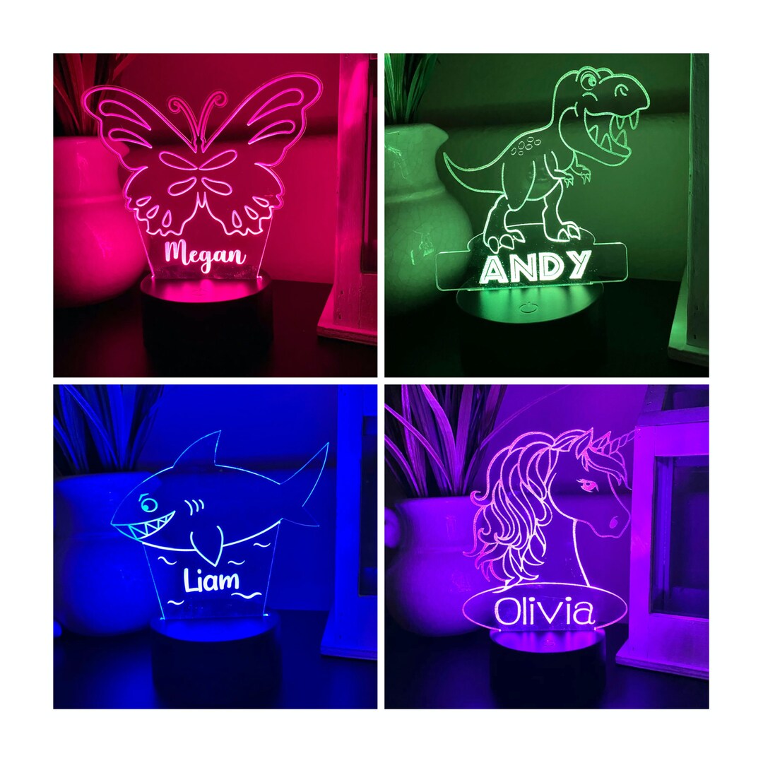 Personalized Kid's Night Light LED Night Light CUSTOM Night Light Color ...