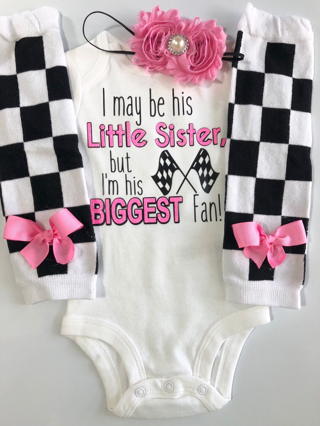 Baby Girl Race Day Outfit - I May Be His Little Sister Race Outfit ...