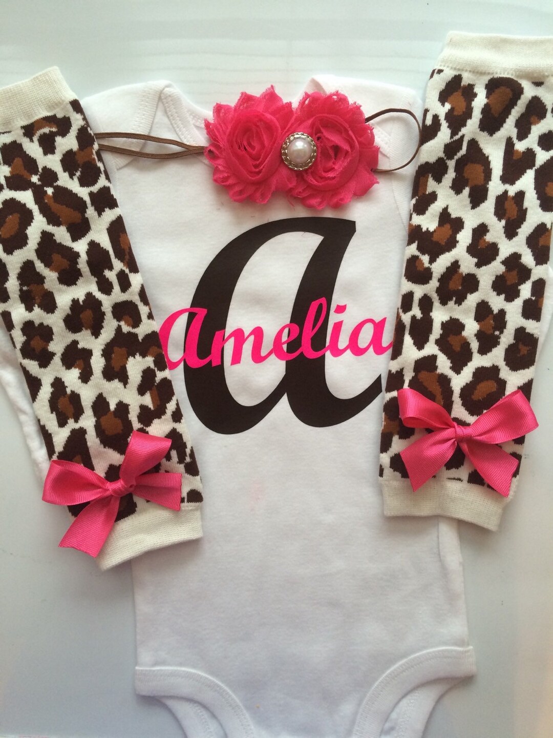 Baby Girl Outfit- Leopard Baby Girl Outfit - Leopard Leg Warmers ...