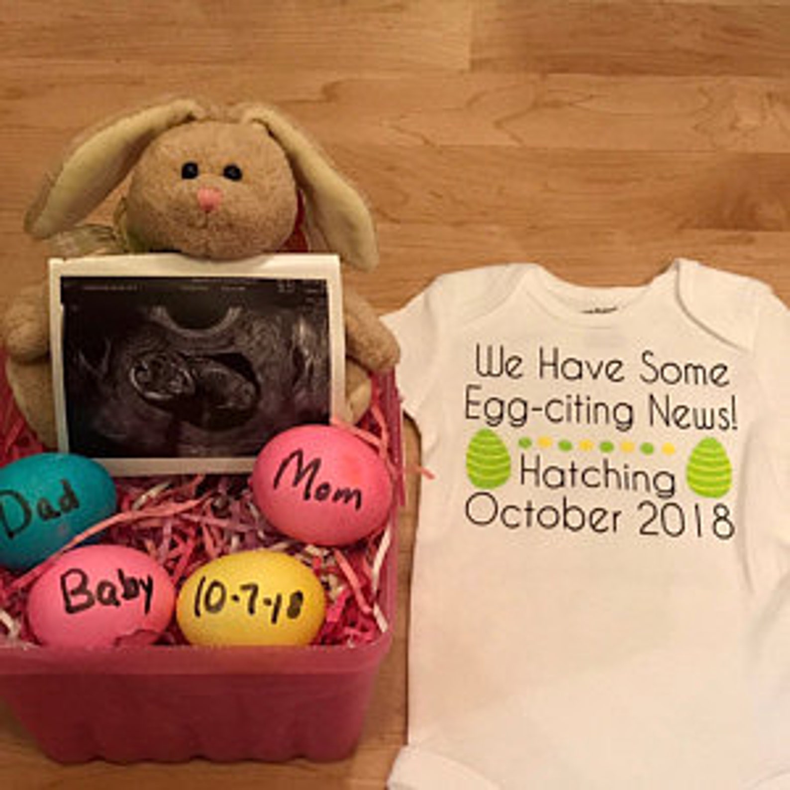 Pregnancy Easter Announcement Idea Pregnancy Reveal baby | Etsy