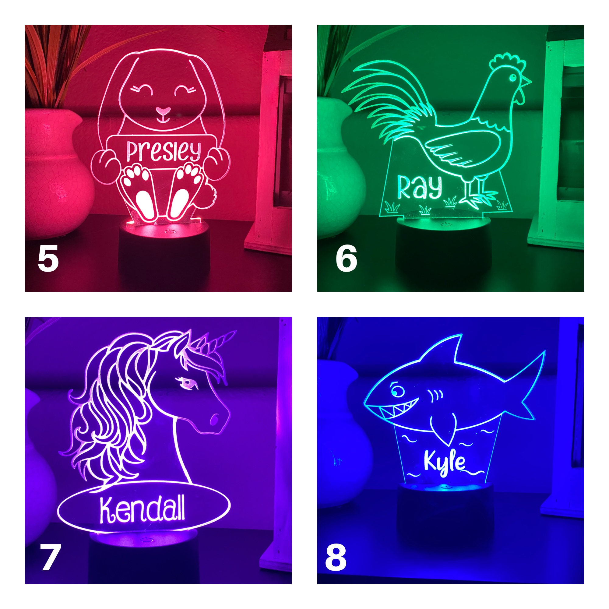 LED Color-changing Night Light - Personalized Kid's Night Light - LED ...