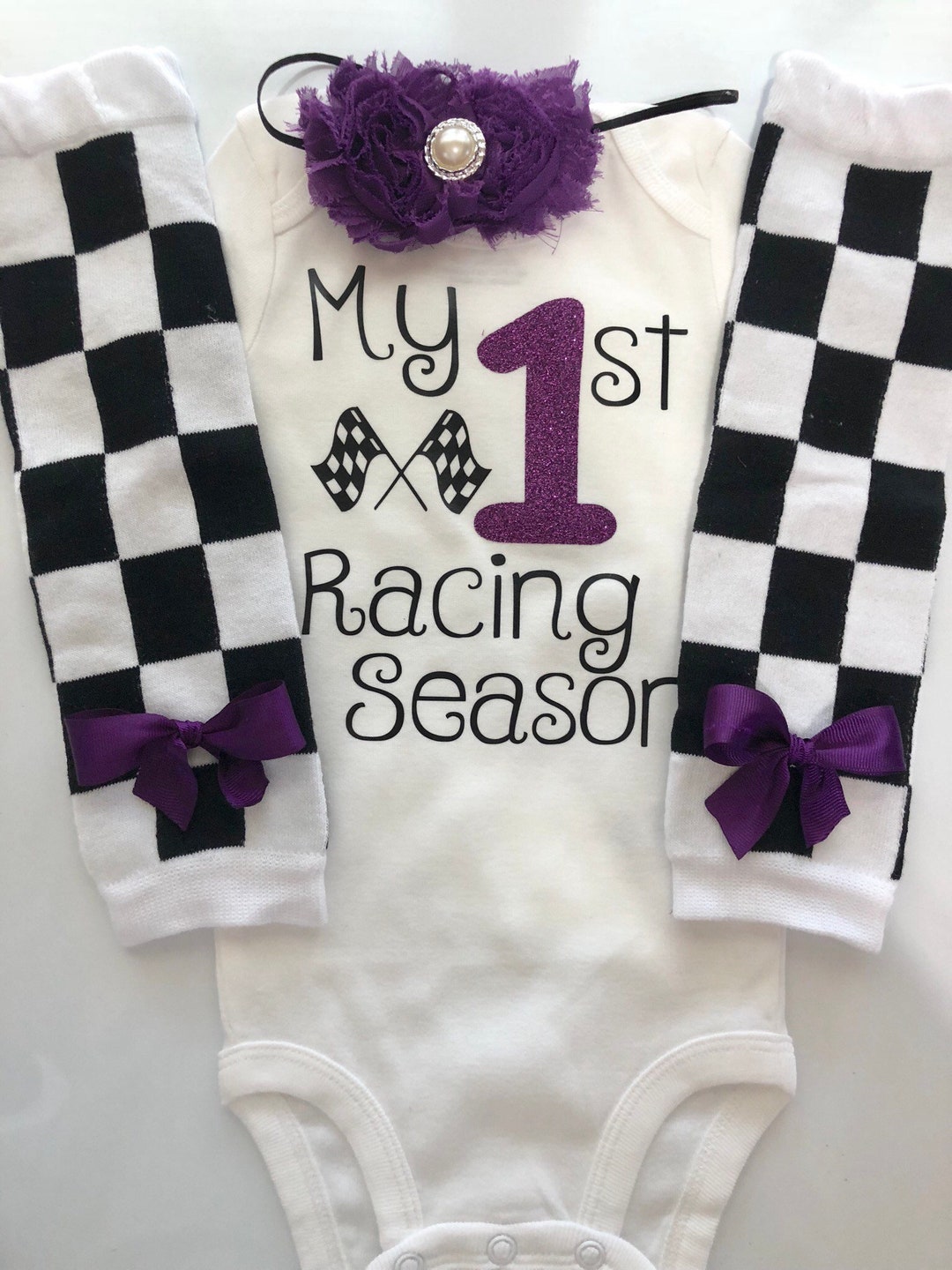 Baby Girl Race Day Outfit - My 1st Racing Season Outfit- Checkered ...