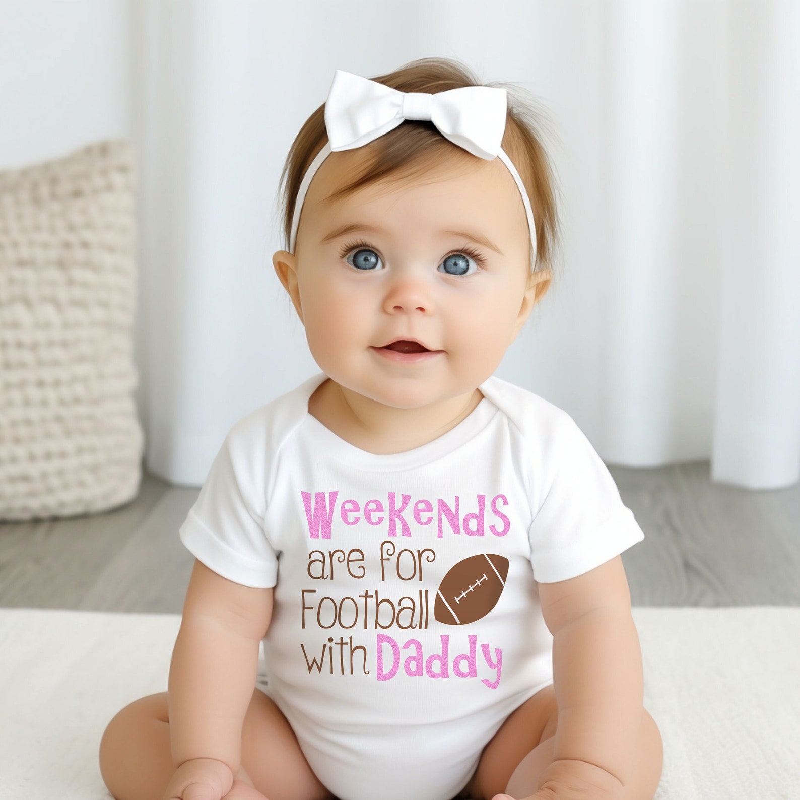 Baby Girl Football Outfit- Newborn Football- Weekends Are for Football ...