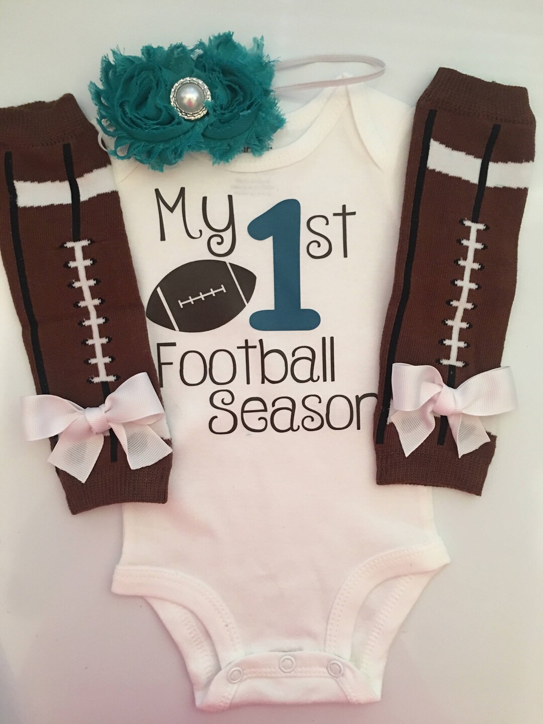 Baby Girl Outfit -my 1st Football Season- Baby Girl Outfit - Football ...