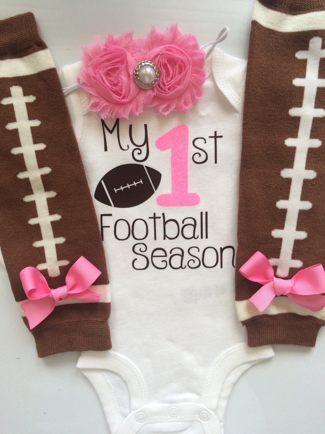 Baby Girl Outfit -my 1st Football Season- Baby Girl Outfit - Football ...