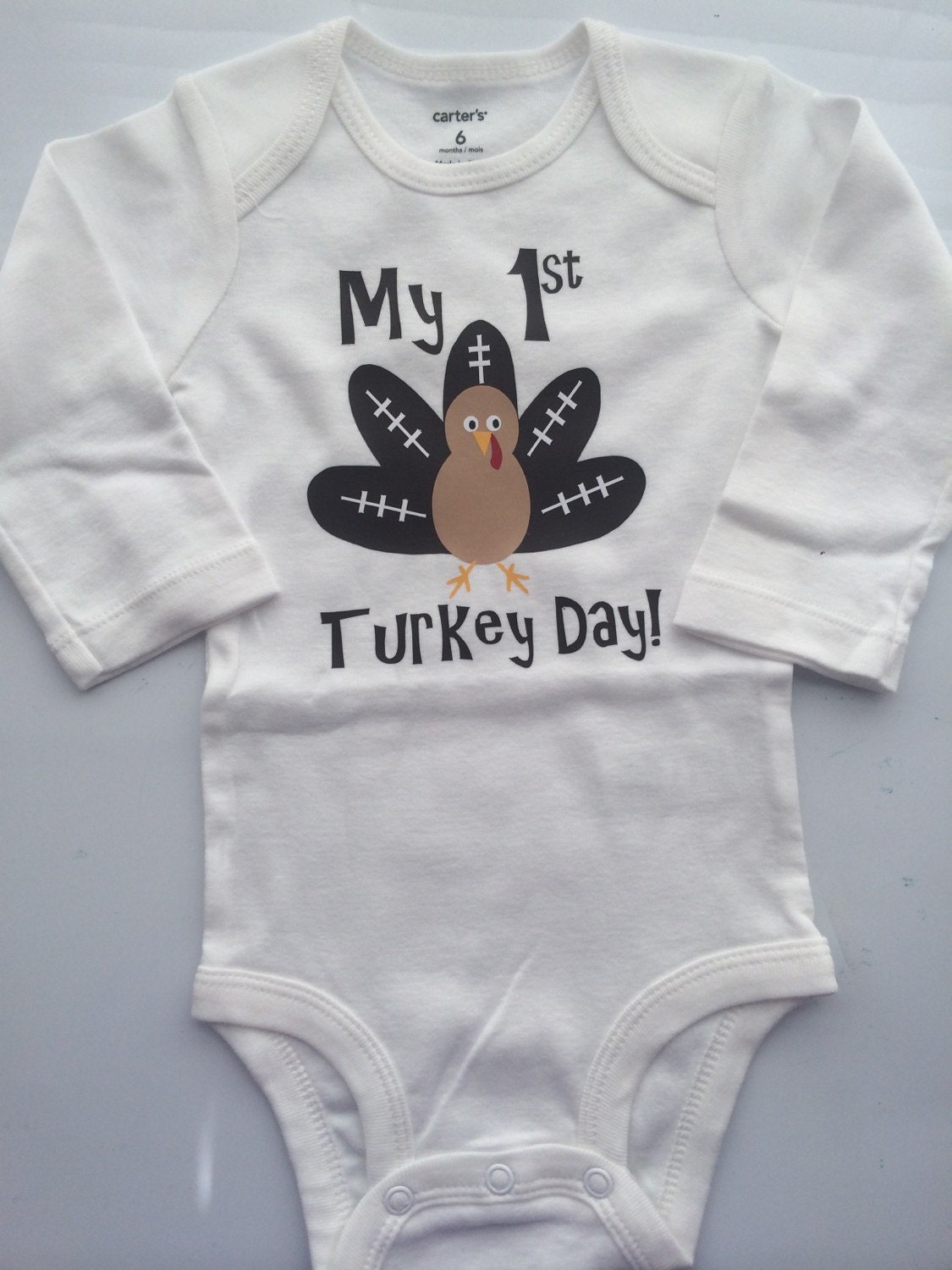 BOYS Thanksgiving Outfit - Football Turkey Shirt - Baby Boy Bodysuit ...