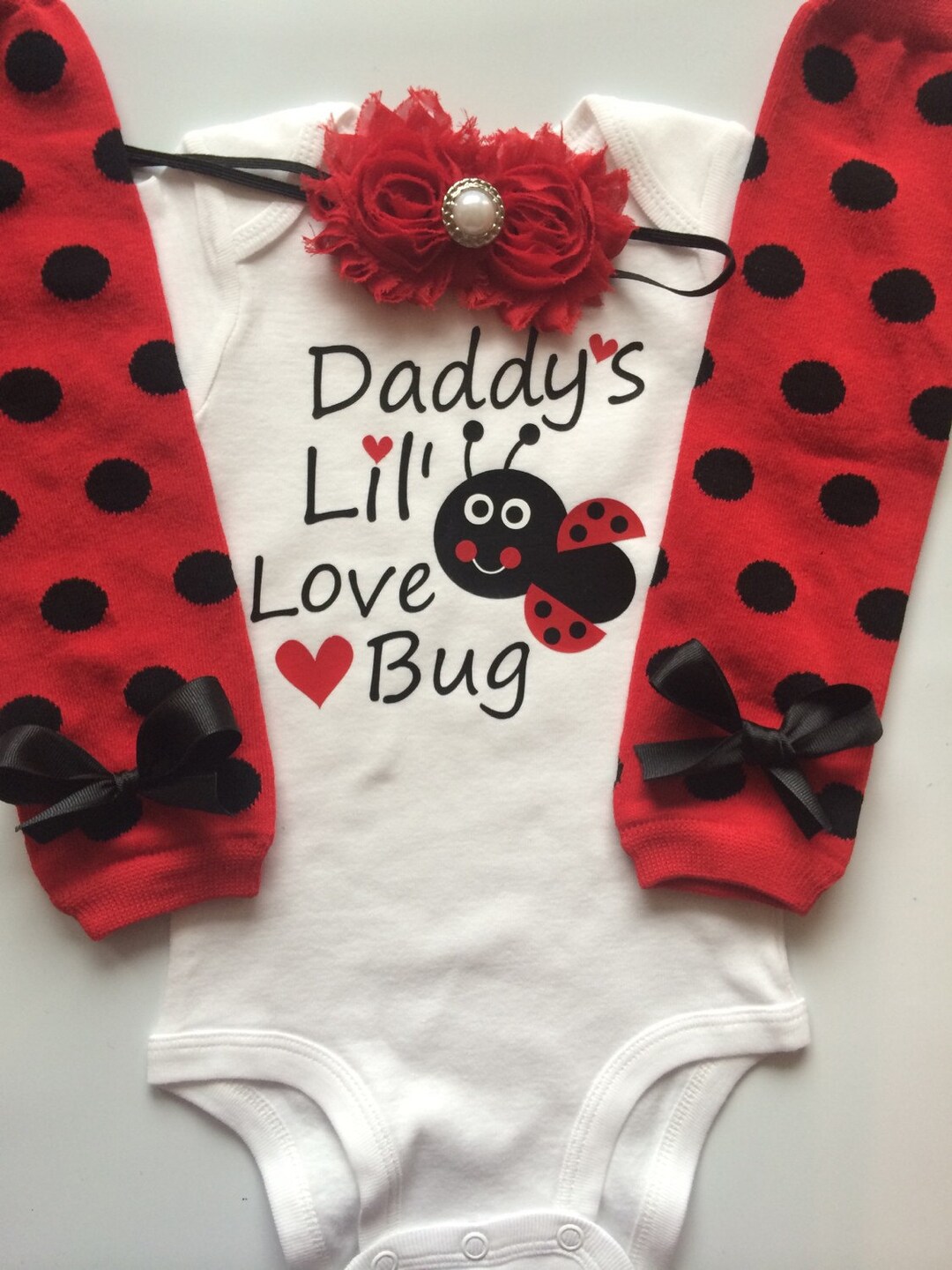 Valentine's Day Outfit- Baby Girl Outfit - Ladybug Outfit - Baby Girl ...