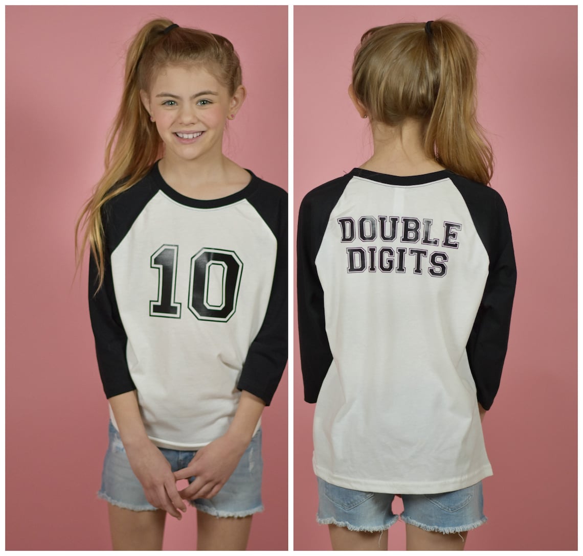 Girls 10th Birthday Shirt 10 Year Old Shirt doubledigits | Etsy