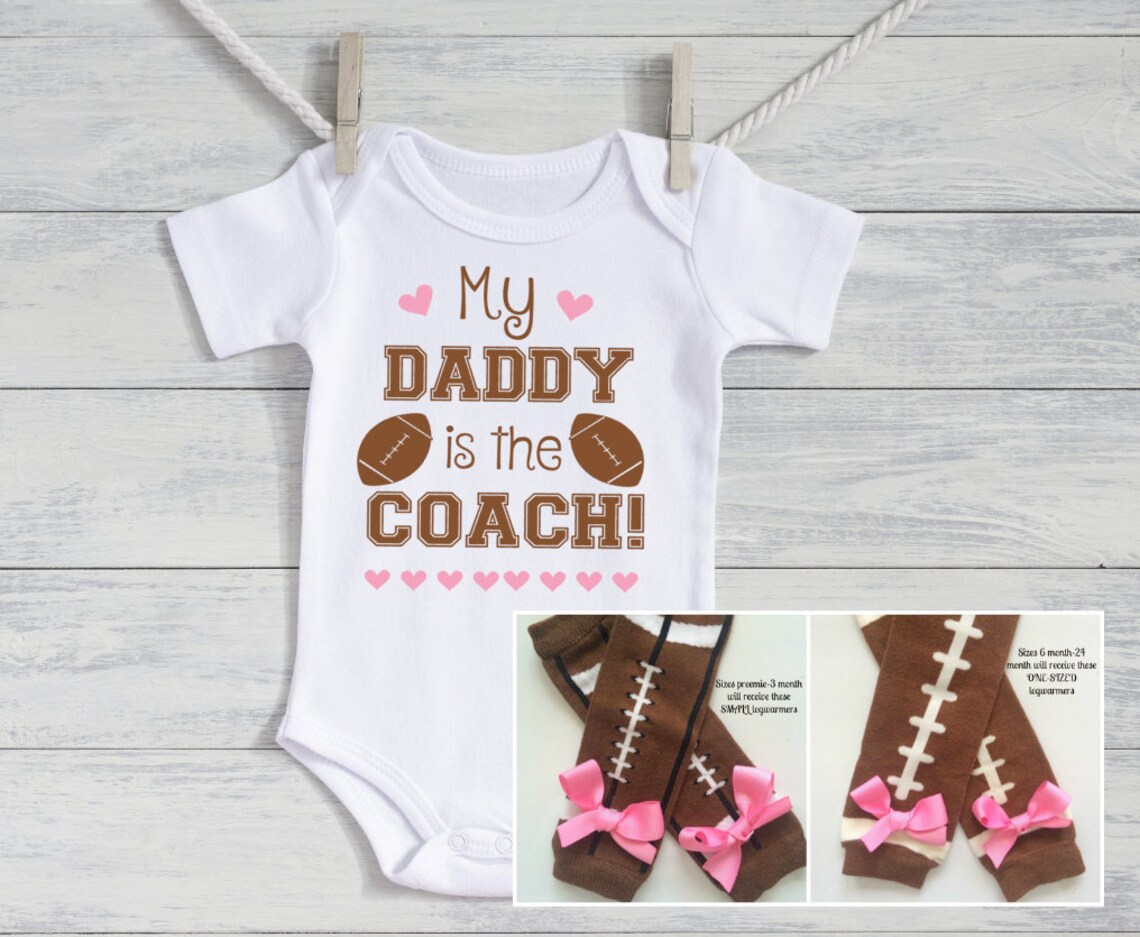 Football Coach Baby Girl Outfit My Dad is the Coach Baby - Etsy