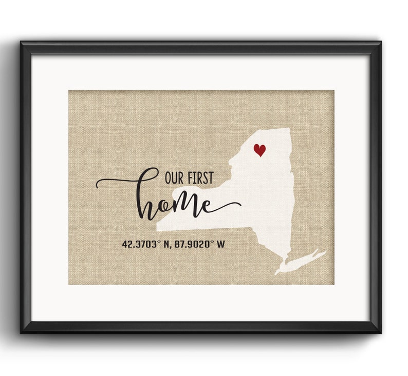 Our First Home Sign Coordinates, Personalized Housewarming Gifts ...
