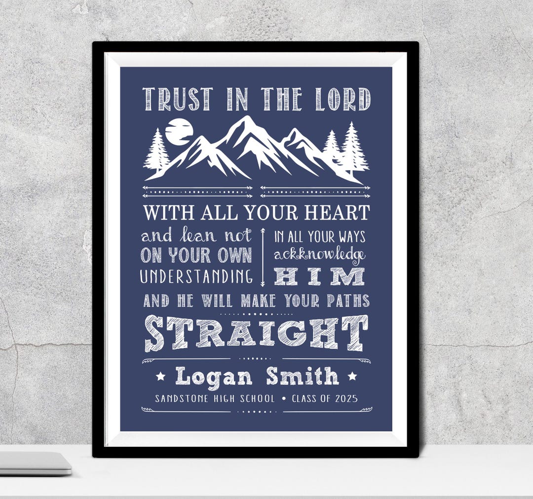 Personalized Graduation Gift, Proverbs 3:5-6, Trust in the Lord ...