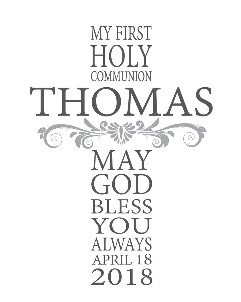 Personalized First Communion Cross First Holy Communion Print - Etsy Canada