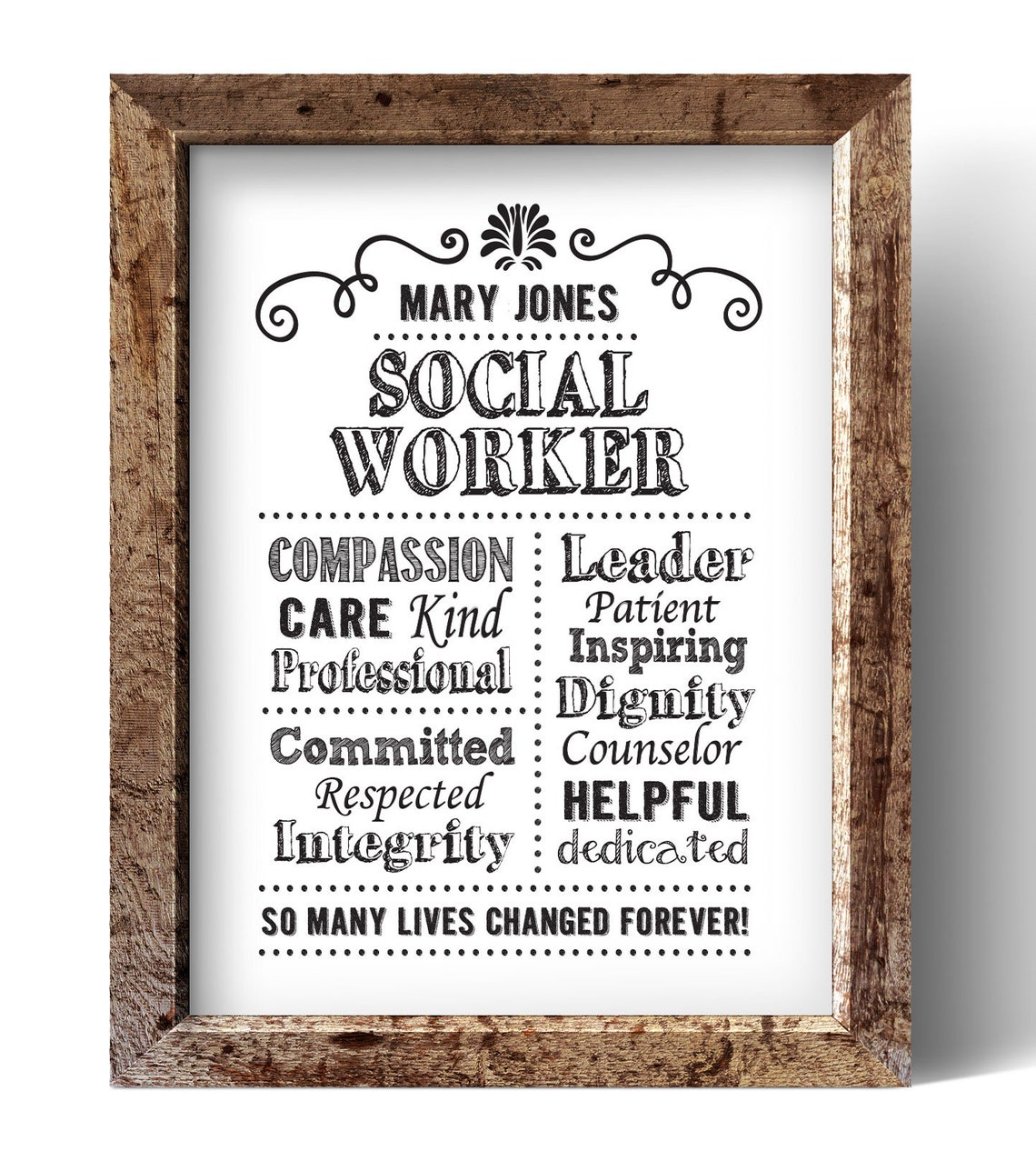 Social Worker Gift, A Truly Great Social Worker Art Print, Gift for ...