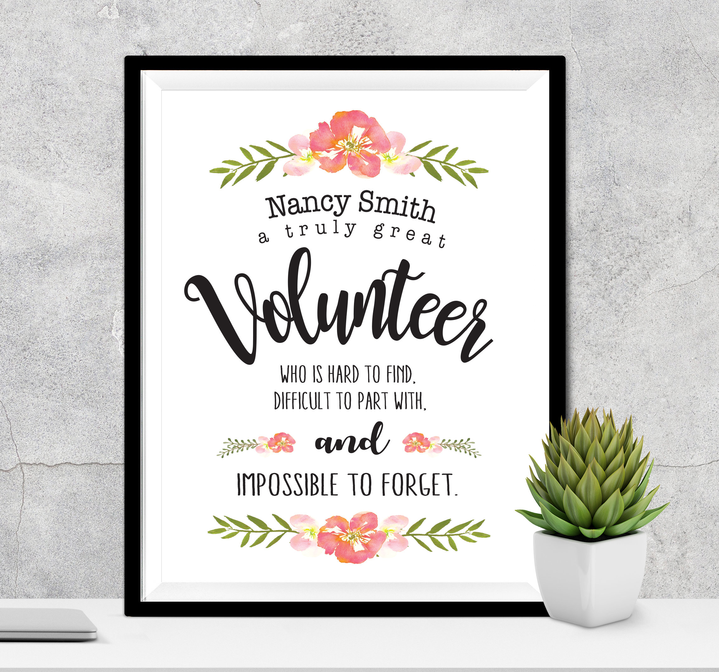 A Truly Great Volunteer, Personalized Volunteer Gift, Volunteer ...