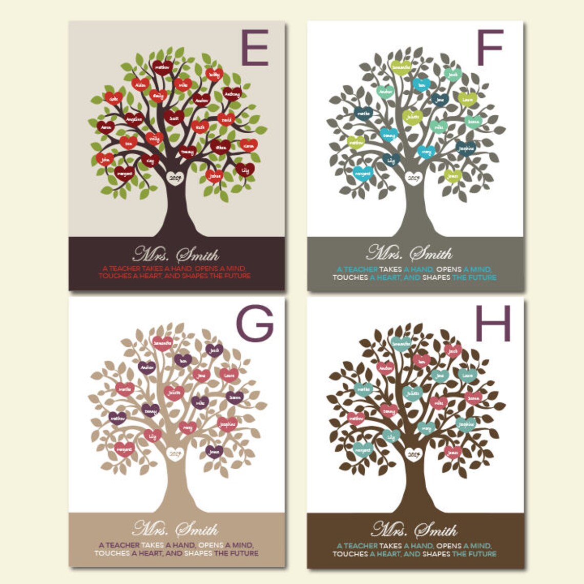 TEACHER TREE, Tree Personalized With Classmates Names, Teacher ...