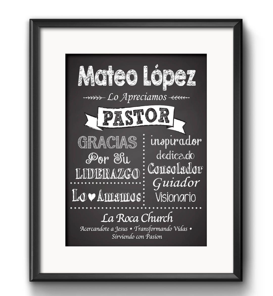 Personalized Pastor Gift Spanish Printable Pastor Gift Pastor ...