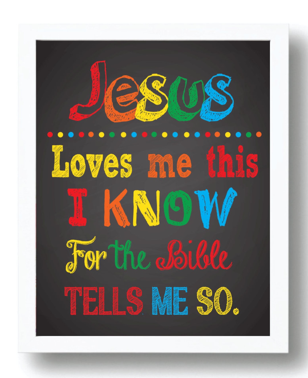 Christian Wall Art. Jesus Loves Me This I Know for the Bible Tells Me ...