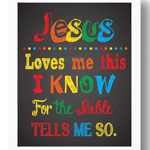 Christian Wall Art. Jesus Loves Me This I Know for the Bible Tells Me ...