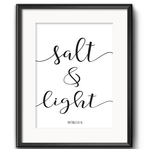 Salt and Light Print Bible Verse Printable Art Christian | Etsy