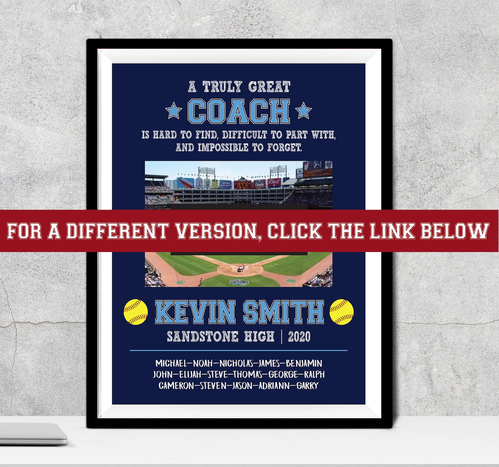 Personalized Softball Coach Gift Custom Softball Player Art - Etsy