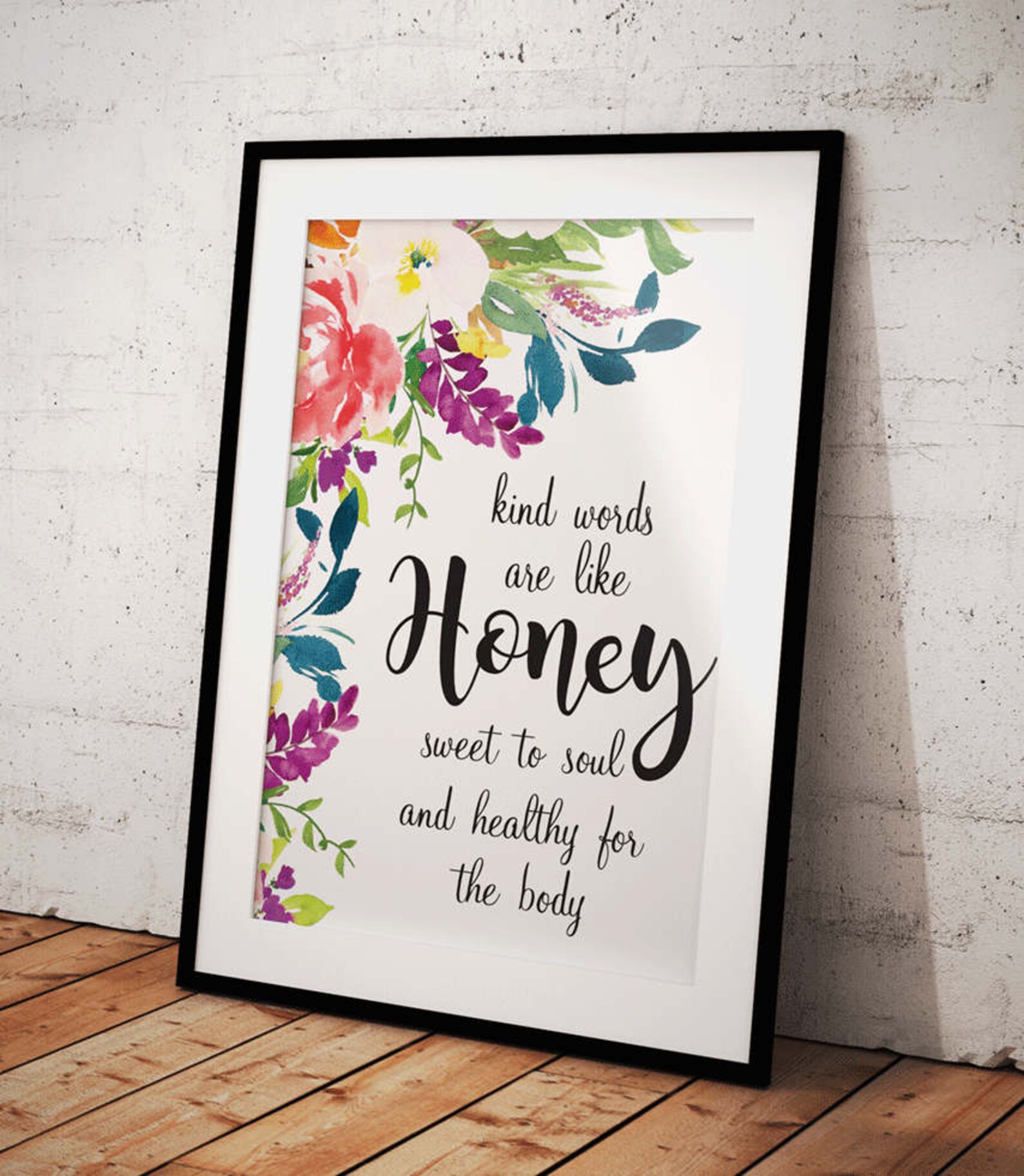 Proverbs 16:24 Kind Words Are Like Honey, Printable Wall Decor, Bible ...