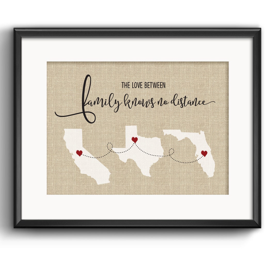 The Love Between Family Knows No Distance Print, Long Distance Family ...