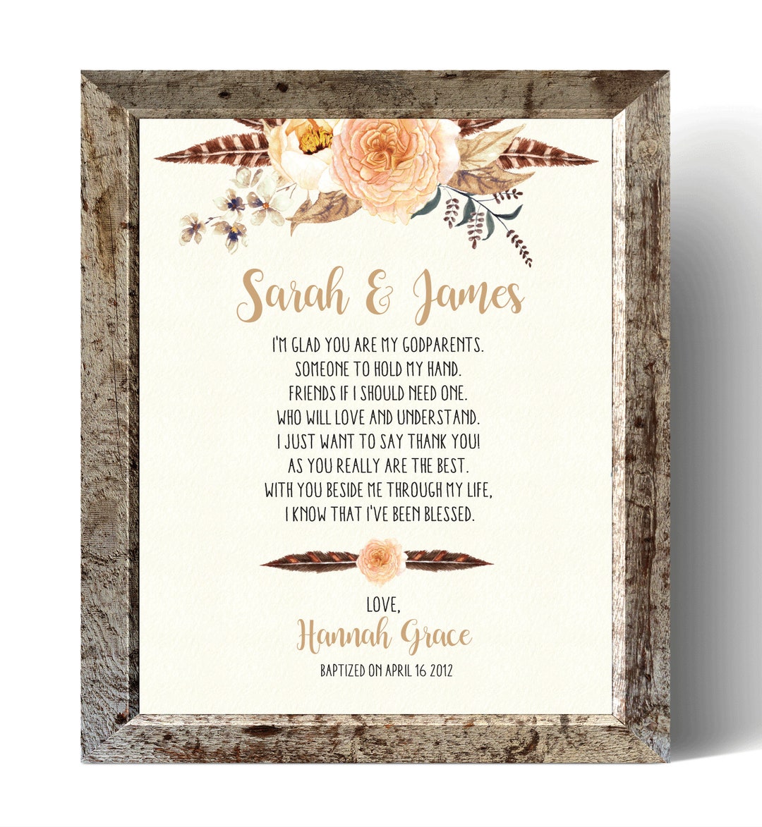 Godparents Gift - Gift for Godparents Personalized Godparents Gift ...