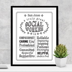 Social Worker Gift - A Truly Great Social Worker Art Print - Gift for ...
