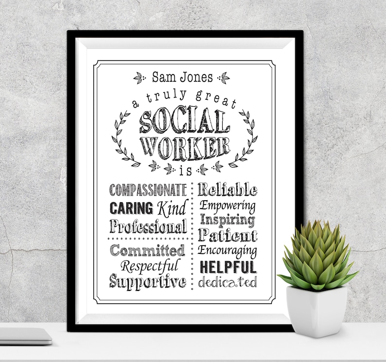 Social Worker Gift A Truly Great Social Worker Art Print - Etsy