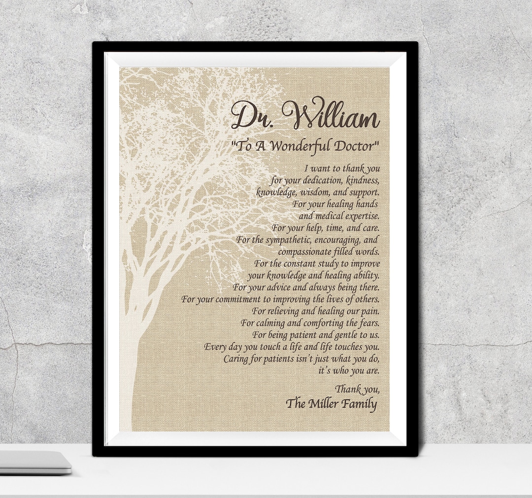Doctor Gift, A Wonderful Doctor Poem A Truly Great Doctor Appreciation ...